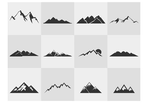 Mountain Silhouettes Vector Set 80275 Vector Art At Vecteezy