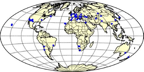 Locations Of The 70 Ground Based Observation Sites That Participated In
