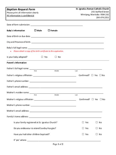 Baptism Request Form Fill Out And Sign Online Dochub