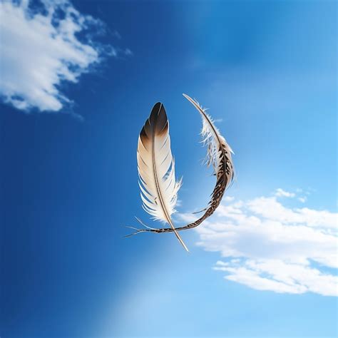 Premium Ai Image Two Falling Feathers