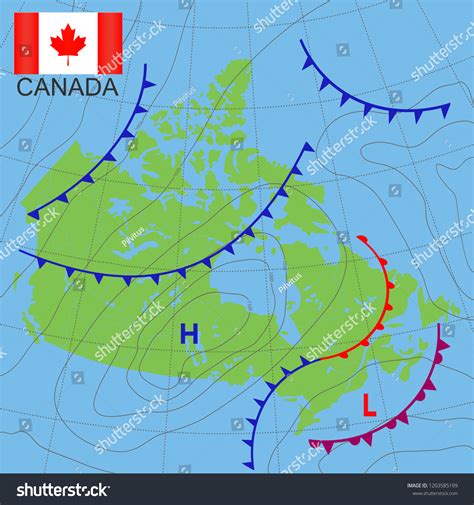 Canada Realistic Synoptic Map Canada Showing Stock Vector Royalty Free