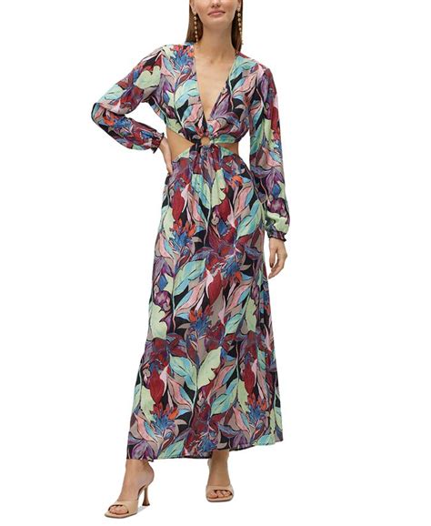 Vero Moda Womens Gaja Palma Printed Cutout Maxi Dress Macys