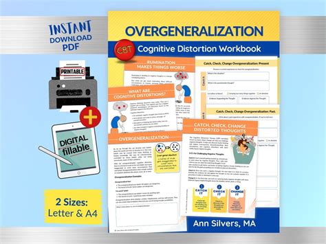 Cbt Therapy Worksheets Pdf Overgeneralization Cognitive Distortion