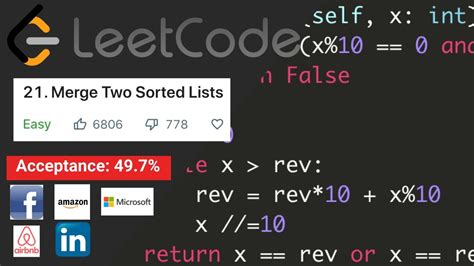 Leetcode Live Merge Two Sorted Lists Solution And Explanation Python Youtube