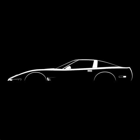 Corvette C4 Silhouette Vector File Etsy