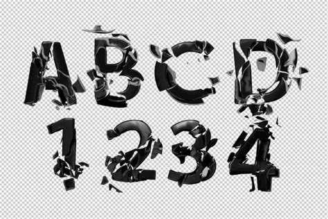 Black Broken Font Creative OpenType Alphabet Handmadefont Com