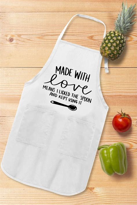 Made With Love Apron Sarcastic Kitchen Apron Funny Kitchen Sayings