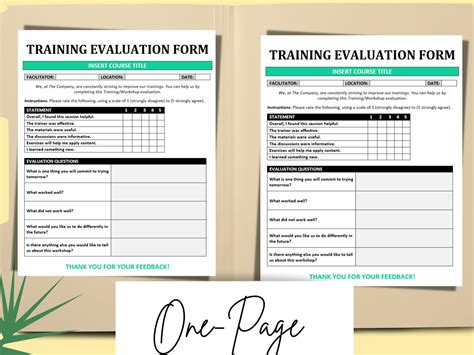 Training Evaluation Form Template Hr Training Feedback Editable Ms