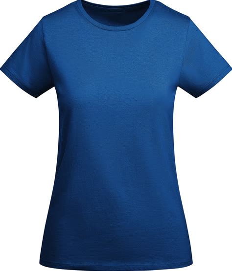 Kobalt Blauw 2 Pack Dames T Shirts Bio Katoen Model Breda Merk Roly