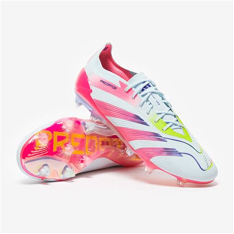 Adidas Predator Elite Fg Almost Blu Lucid Rosa Semi Giallo Solare Scarpe Calcio Adulti Pro