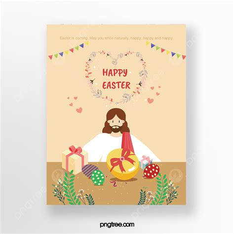 Cartoon Hand Drawn Pink Jesus Easter Card Template Download On Pngtree