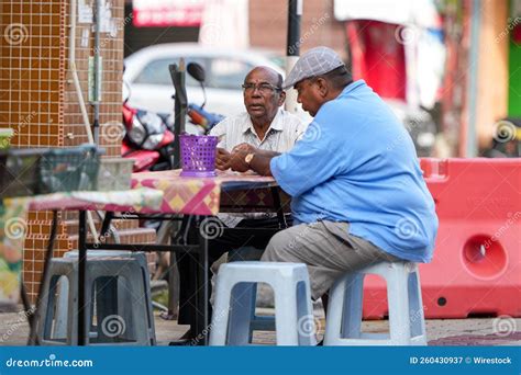 Local People Having Breakfast At A Stall At The Seremban Street Art