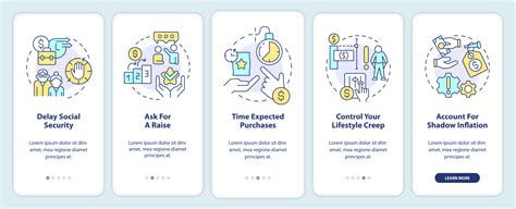 How Can Consumers Deal With Inflation Onboarding Mobile App Screen Walkthrough 5 Steps Editable