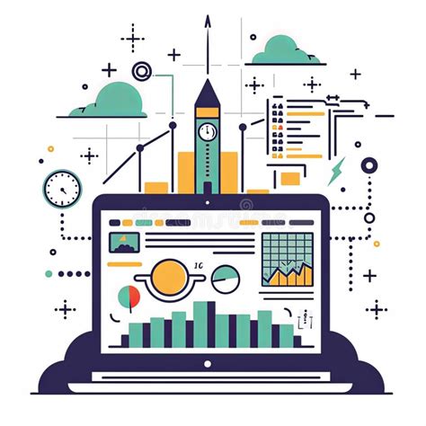 Illustrative Digital Analysis Concept With Charts And Technology On