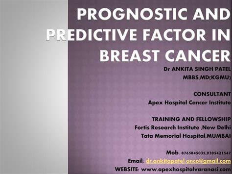 Prognostic And Predictive Factors For Metastatic Carcinoma Breast Pptx