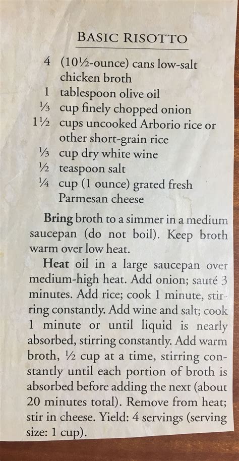Basic Risotto Recipe