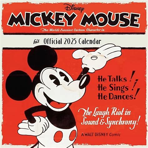 Disney 2025 Mickey Mouse 90th Anniversary Calendar Multicoloured One Size