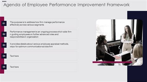 Agenda Of Employee Performance Improvement Framework Sample Pdf