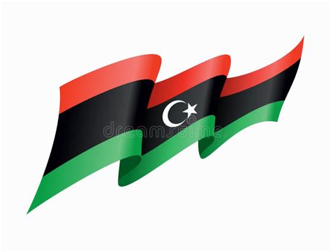 Libyan Flag Wavy Abstract Background Vector Illustration Stock Vector