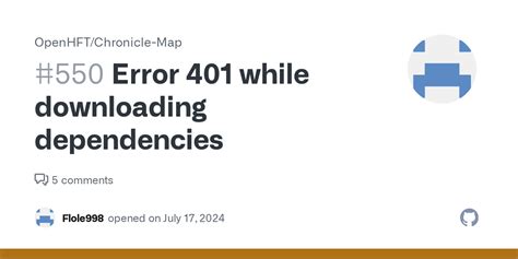 Error 401 While Downloading Dependencies · Issue 550 · Openhft