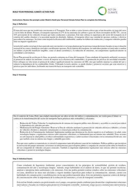 Personal Climate Action Plan Empty Fillable Pdf Contaminación