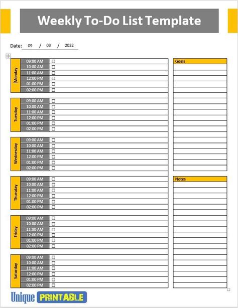 Download Simple Weekly Schedule Template In Word Weekly Schedule Template Printable Mike