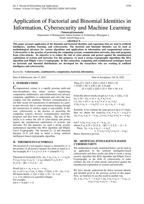 Pdf Application Of Factorial And Binomial Identities In Information
