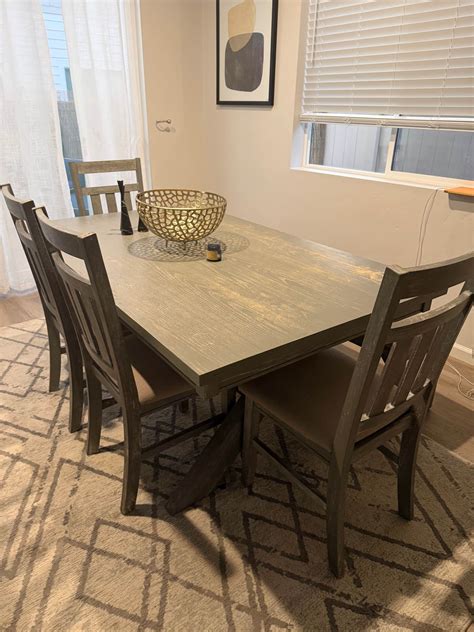 Gray Wood Dining Set Seats 7 Dining Furniture Sets Meridian Idaho