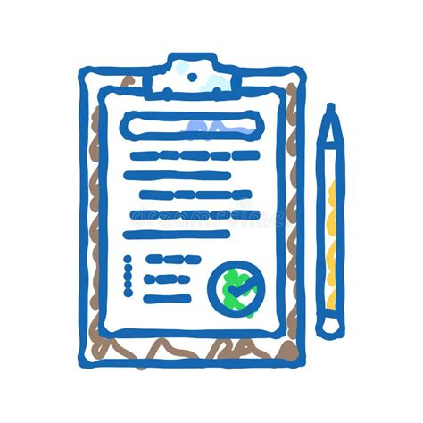 Check Document File Icon Doodle Illustration Stock Vector