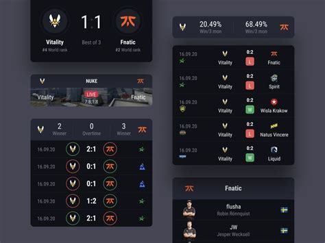 Statistics Widget Csgo By Bogdan Pavlik For Parimatch Tech On Dribbble