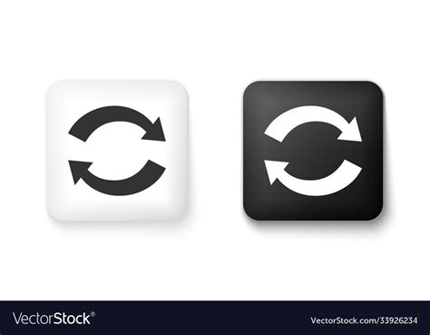 Black And White Refresh Icon Isolated Royalty Free Vector