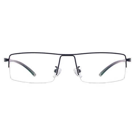 Metal Half Rim Rectangular Men Large Eyeglasses Fr Grandado