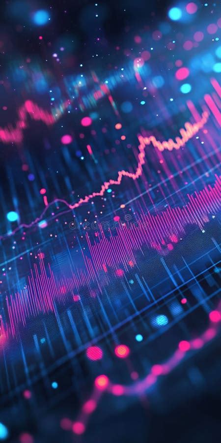 Vibrant Digital Data Visualization With Trend Lines And Futuristic
