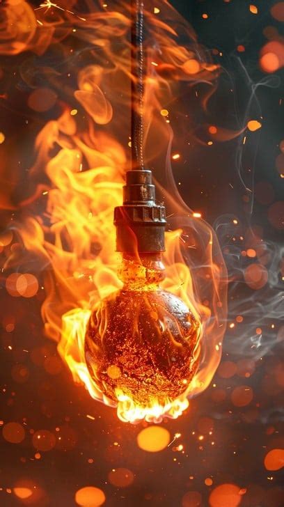 Free Fiery Lightbulb Suspended Image Download At Stockcake