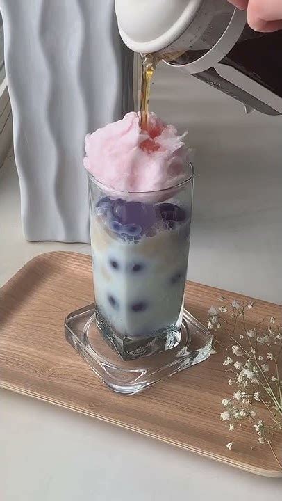 Cotton Candy Latte 🍓 Icedlatte Coffee Cottoncandylatte Butterflypea
