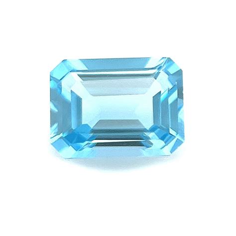 Certified Real 175 Carat Swiss Blue Topaz Emerald Shape Step Cut 8x6
