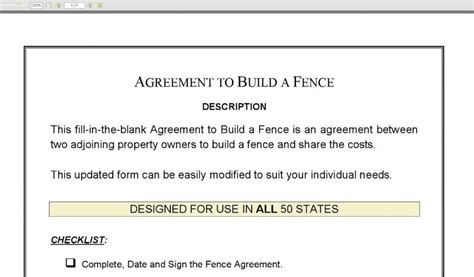 Free Fence Contract Template Contract Template Joy Studio Design