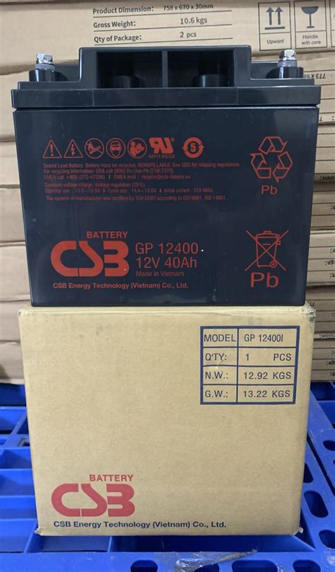 Aki baterai csb VRLA GP 12400 12V 40ah UPS solar panel - Sentra Elektrik