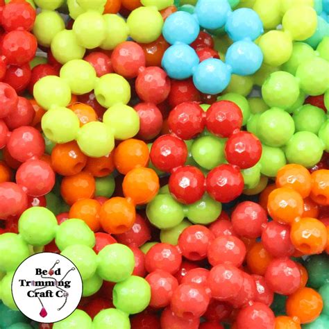Faceted Bead Ring 23mm Mix Colour Bead Trimming And Craft Co
