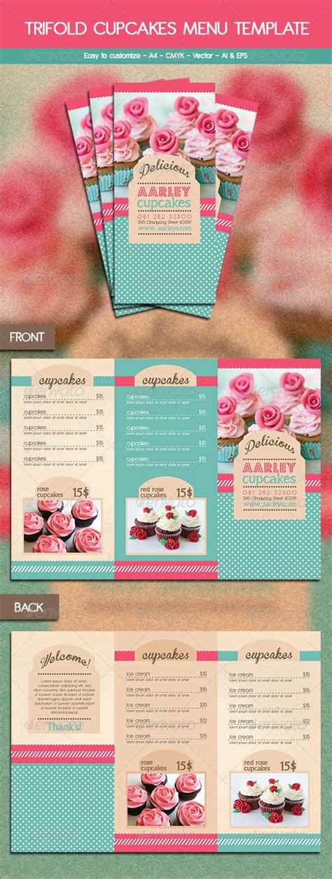 Cupcake Menu Template Free Templates Printable