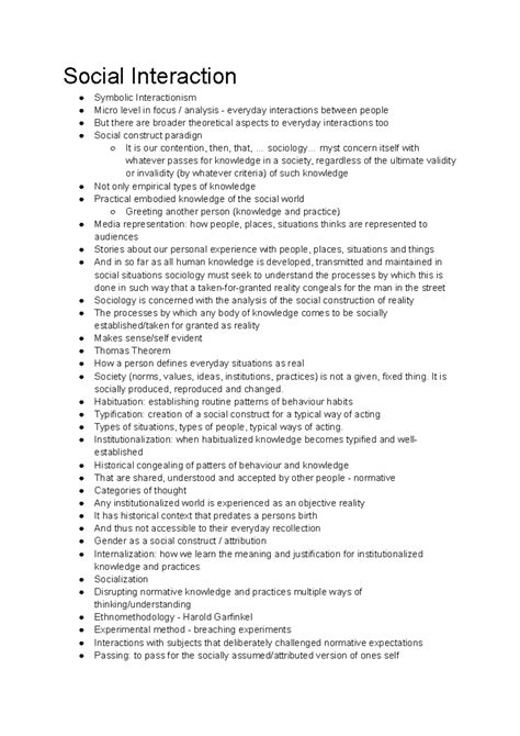 Soci 1001 Social Interaction Social Interaction Symbolic