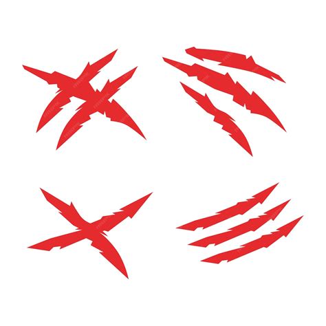 Premium Vector Wild Animal Claw Symbol Vector Set Design In Red