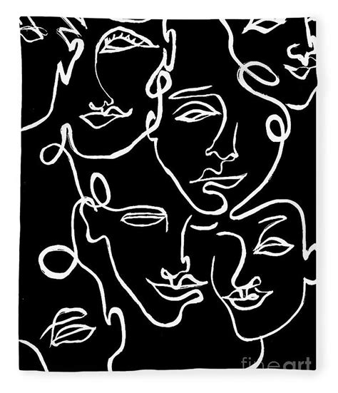 Black And White Abstract Art Faces