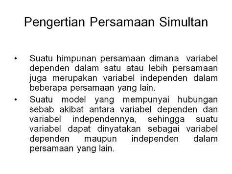 Pensil Kampus Model Persamaan Simultan I