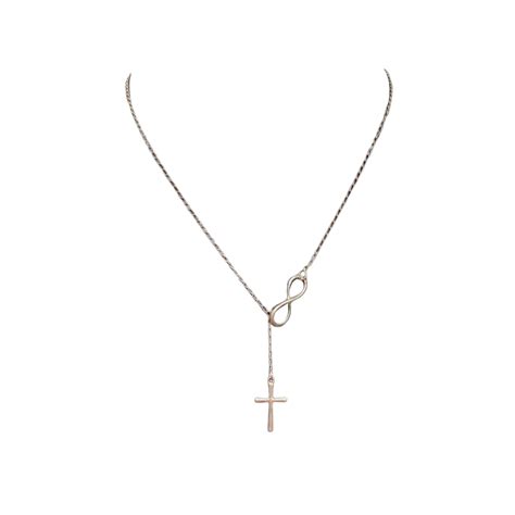 925 Sterling Silver Infinity And Cross Necklace S