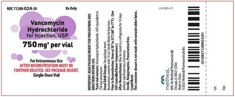 Dailymed Vancomycin Hydrochloride Injection Powder Lyophilized For