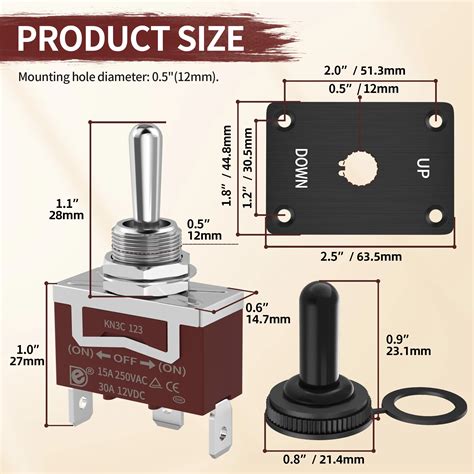 Momentary Toggle Switch Waterproof 12v Dc 30a Spdt 3 Way Toggle Switch