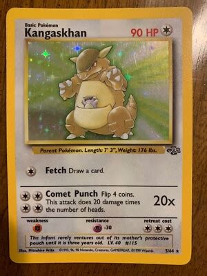 Pokemon Kangaskhan 5 64 Holo Rare Holographic Card Ebay
