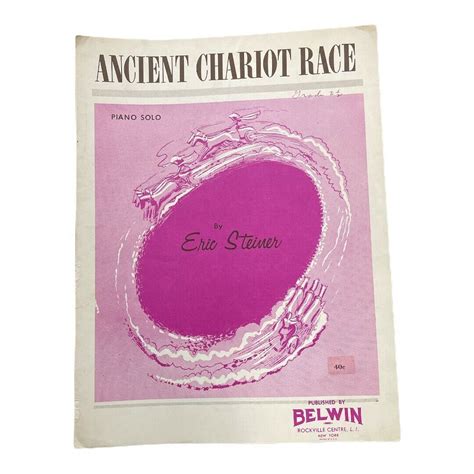 Ancient Chariot Race Piano Solo Eric Steimer Belwin Sheet Music 1965 Vintage And Antique