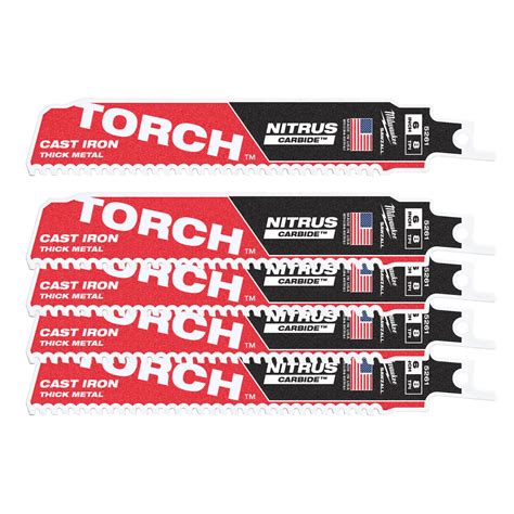 Milwaukee 48475561 Sawzall B Tct Torch Nitrus 150x8t 5pc Red Box Tools